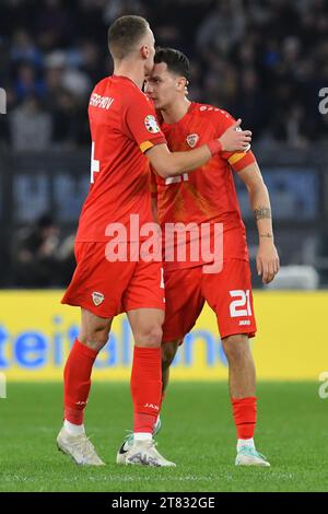 Jani Atanasov of North Macedonia celebrates after scoring a goal during ...