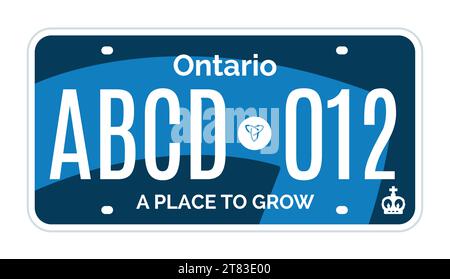 Ontario car license plate, Canada, letters, numbers and symbols, vector ...