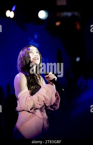 Italian singer Gaia (Gaia Gozzi) in concert during the final of the ...