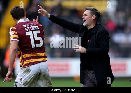 Bradford City manager Graham Alexander, during the Sky Bet League 1 ...