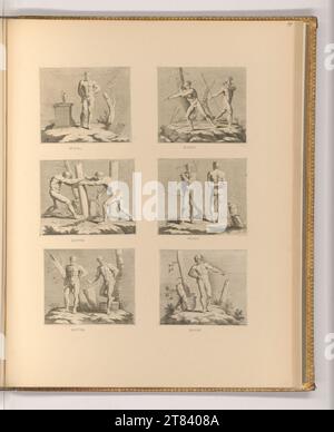 Nicolas Poussin Various figures. Copper engraving, etching spätes 17 ...