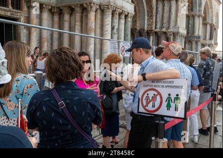 A security check, and also on women’s dress code before entering at the ...