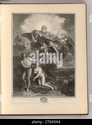 Pierre Imbert Drevet (Engraver) Adam and Eva. Copper engraving, etching ...