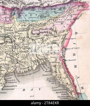 The 1855 Colton Map of India is an antique map that shows the ...