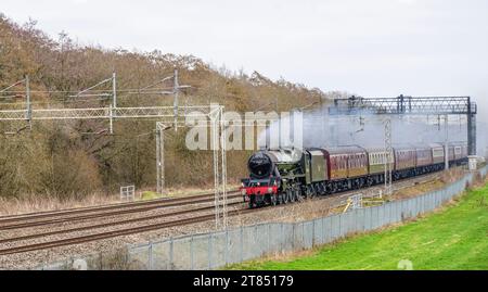 Steam train travelling through Staffordshire England UK Stock Photo - Alamy