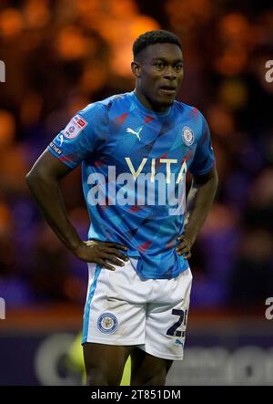 Stockport County's Isaac Olaofe during the Sky Bet League Two play-off ...