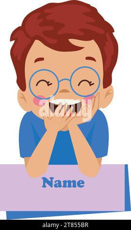 name writing card and cute boy Stock Vector Image & Art - Alamy