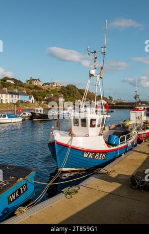 Helmsdale fishing port at the estuary of the River Helmsdale. It was ...