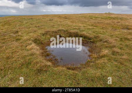 Shell holes on Papa Westray, Orkney, made by British artillery practice ...