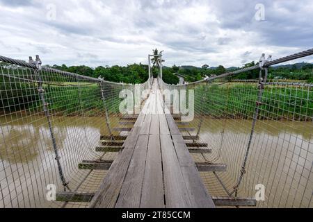 Hanging bridge in Tamparuli Sabah Borneo Malaysia Stock Photo - Alamy