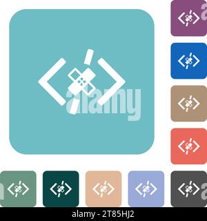 Software patch white flat icons on color rounded square backgrounds ...