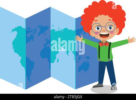 Stickman Kids Big Book Map Illustration Stock Vector Image & Art - Alamy