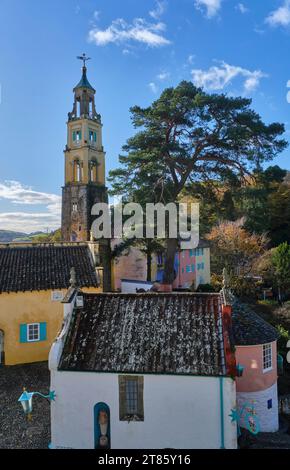 The Bell Tower, Portmeirion, Gwynedd, Wales Stock Photo - Alamy