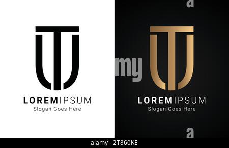 Luxury Initial UT or TU Monogram Text Letter Logo Design Stock Vector ...