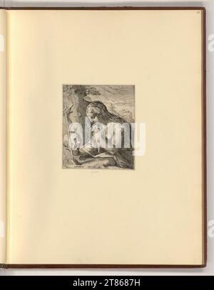 unbestimmt (Engraver) Maria Magdalena in the wasteland. Copper engraving, etching 1770-1820 ...