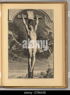 unbestimmt (Engraver) Christ on the cross. Copper engraving print 17 ...