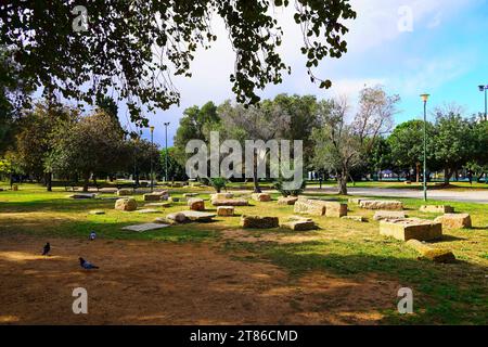 The ancient site of Plato’s Academy. Old stones in the park Stock Photo ...
