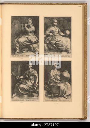 Charles David (Engraver) The nine Musen (David). Copper engraving print ...