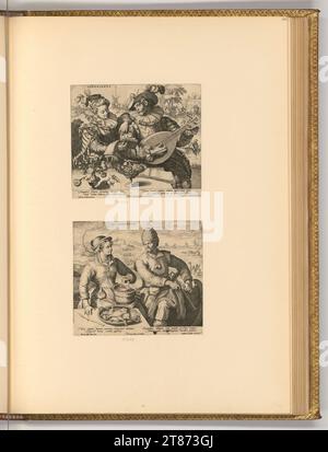 Pieter de Jode (Engraver) Sanguiniker; Phlegmatiker. Copper engraving ...