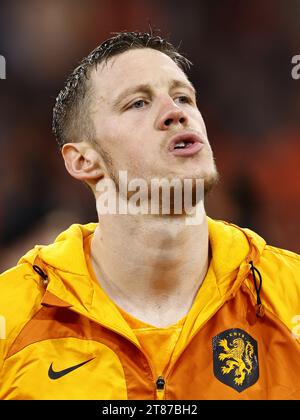 AMSTERDAM, NETHERLANDS - NOVEMBER 1: Wout Weghorst of AFC Ajax battles ...