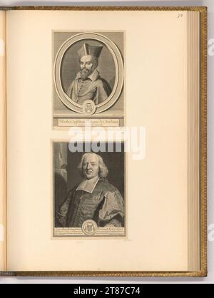 Gerard Edelinck (Engraver) Porträt Jacques Sarazin; Jean de La Fontaine ...