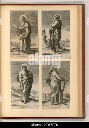 Luca Ciamberlano Apostle. Copper engraving, etching 1616 , 1616 Stock ...