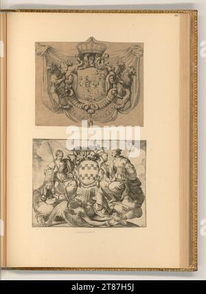 Giovanni Luigi Valesio (Engraver) Cardinal coat of arms with eagles ...