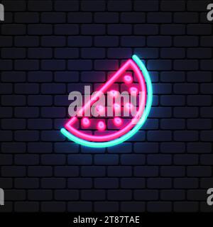watermelon fruit neon light style icon Stock Vector Image & Art - Alamy