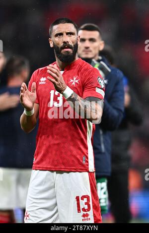 LONDON, ENGLAND - November 17: Enrico Pepe of Malta during the UEFA ...