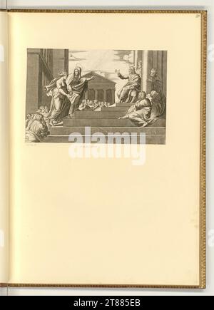 Marcantonio Raimondi Martha leads Maria Magdalena via a staircase to ...