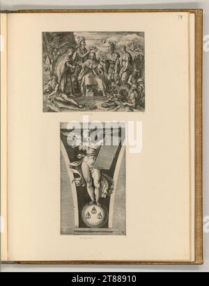 Cherubino Alberti (Engraver) Genius with a board and the coat of arms ...