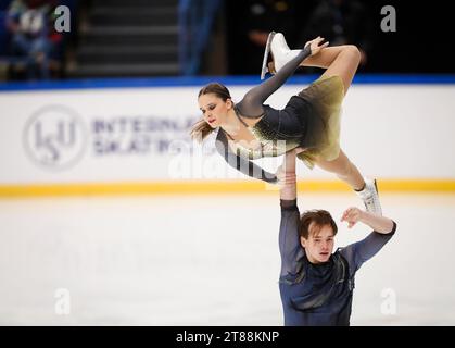 Maria Pavlova and Alexei Sviatchenko of Hungary perform in the pairs ...