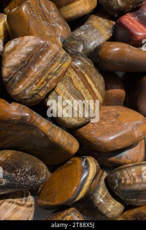 tiger's eye and hawk's eye gemstone as natural mineral rock specimen ...