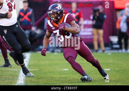 Virginia Tech running back Bhayshul Tuten runs the 40-yard dash at the ...