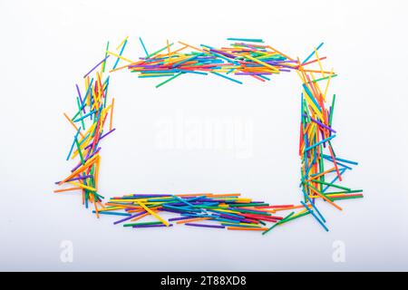 Geometric shapes made with colorful sticks as creative concept Stock ...