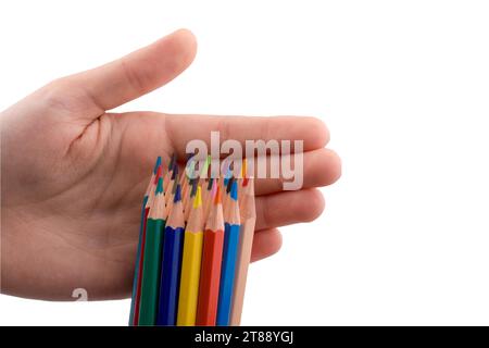 Lots of different colored pencil tool for artistic creativity drawing ...