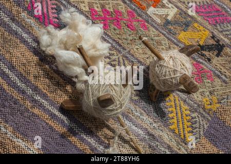 Set of Roll of hand made thread Stock Photo - Alamy