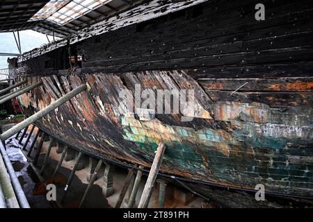 Edwin Fox Sailing Ship Hull in Dry Dock, Picton New Zealand. The oldest ...