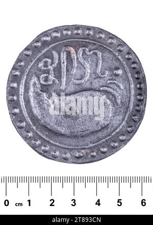 Ancient coin of the kingdom of Funan.. Isolated on white Stock Photo ...