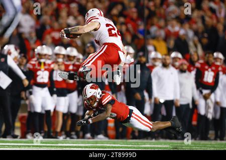 Nebraska tight end Thomas Fidone II runs in the 40-yard dash at the NFL ...