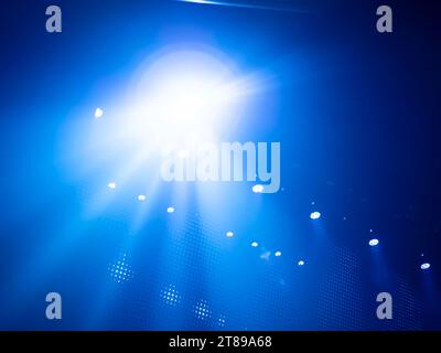 The stage of the theater illuminated by spotlights from the auditorium ...