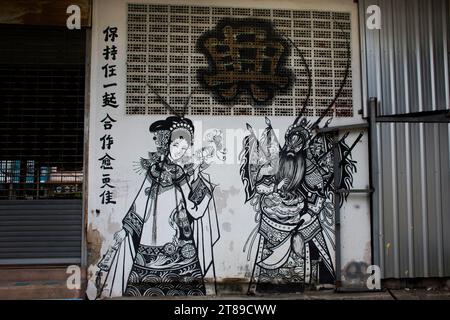 Landmarks Banpong street art drawing on abandoned buildings for thai ...