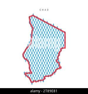 Chad population map. Large group of people in a shape of Chadian map ...