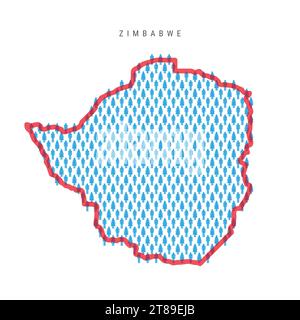 Zimbabwe population map. Stick figures Zimbabwean people map with bold ...
