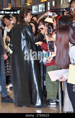 Timothee Chalamet bei der Ankunft am Flughafen Tokio-Narita. Narita, 18 ...