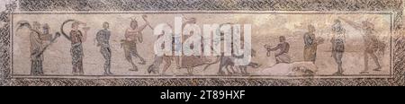 Mosaic from the atrium of the house of Dionysus with images of Pyramus ...