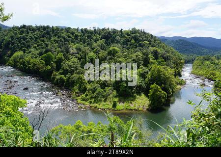 Landscape view of tully river in tully gorge with mountains surrounded ...