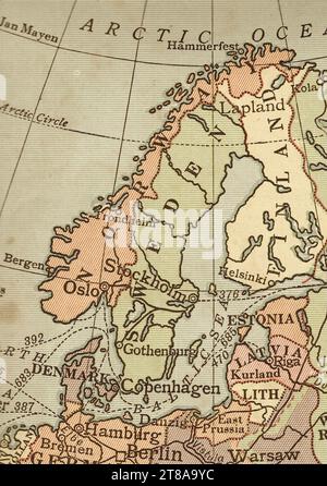 Scandinavian countries map with Norway, Sweden, Finland and Denmark ...