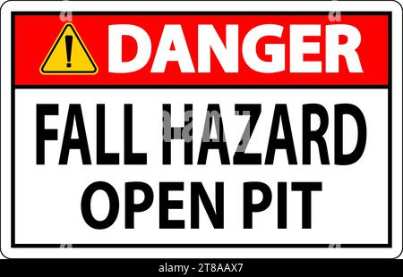 Danger Sign Fall Hazard - Open Pit Stock Vector Image & Art - Alamy