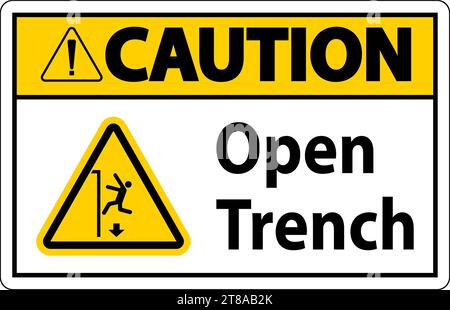 Caution Sign Open Trench Stock Vector Image & Art - Alamy